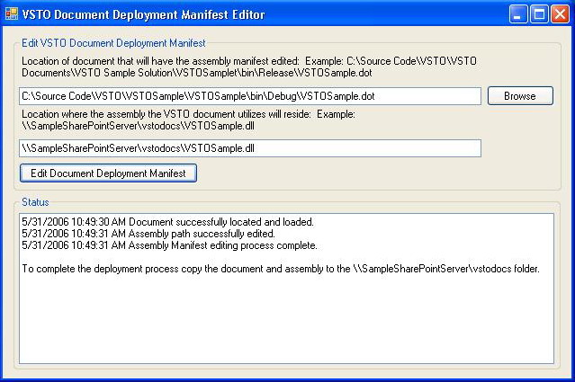 Creating and deploying VSTO Documents inside SharePoint Document ...